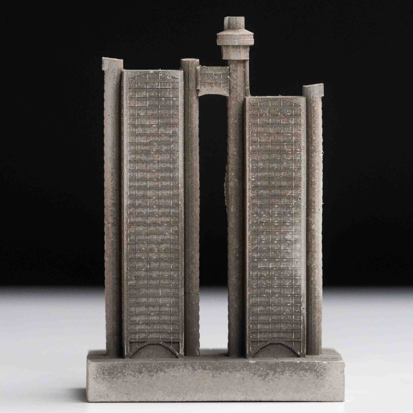 Genex Tower Miniature Model – Brutalist Concrete Twin Towers – Spaceplay