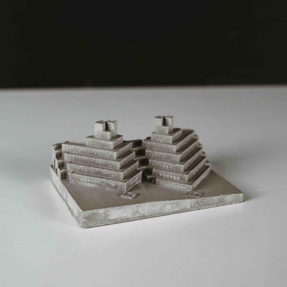 UEA Ziggurats Miniature Model – Brutalist Concrete Sculpture – Spaceplay